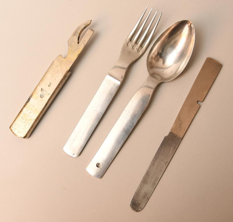 Regimentals | GERMAN WWII KNIFE, FORK AND SPOON THREE PART UTENSIL SET.