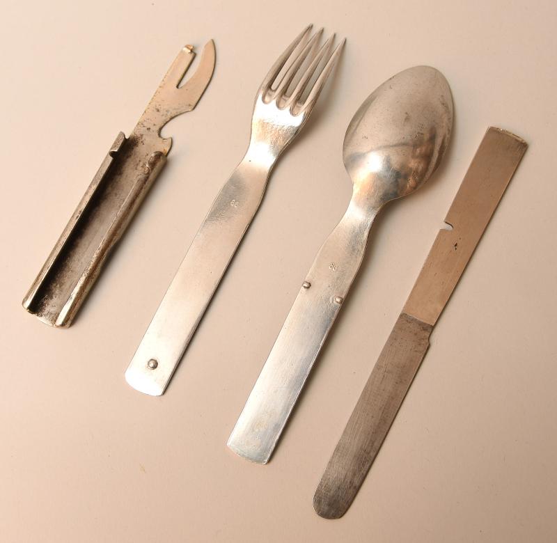 Regimentals | GERMAN WWII KNIFE, FORK AND SPOON THREE PART UTENSIL SET.