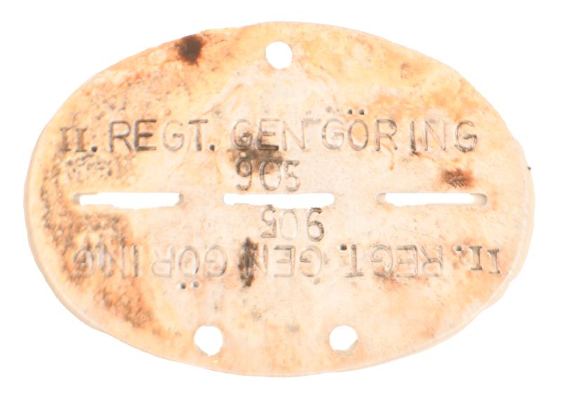 Regimentals | GERMAN WWII LUFTWAFFE REGIMENT GENERAL GORING IDENTITY DISC.